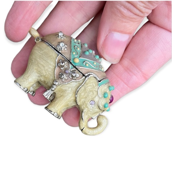 Monet | Accents | Monet Enamel Embellished Elephant Trinket Box | Poshmark